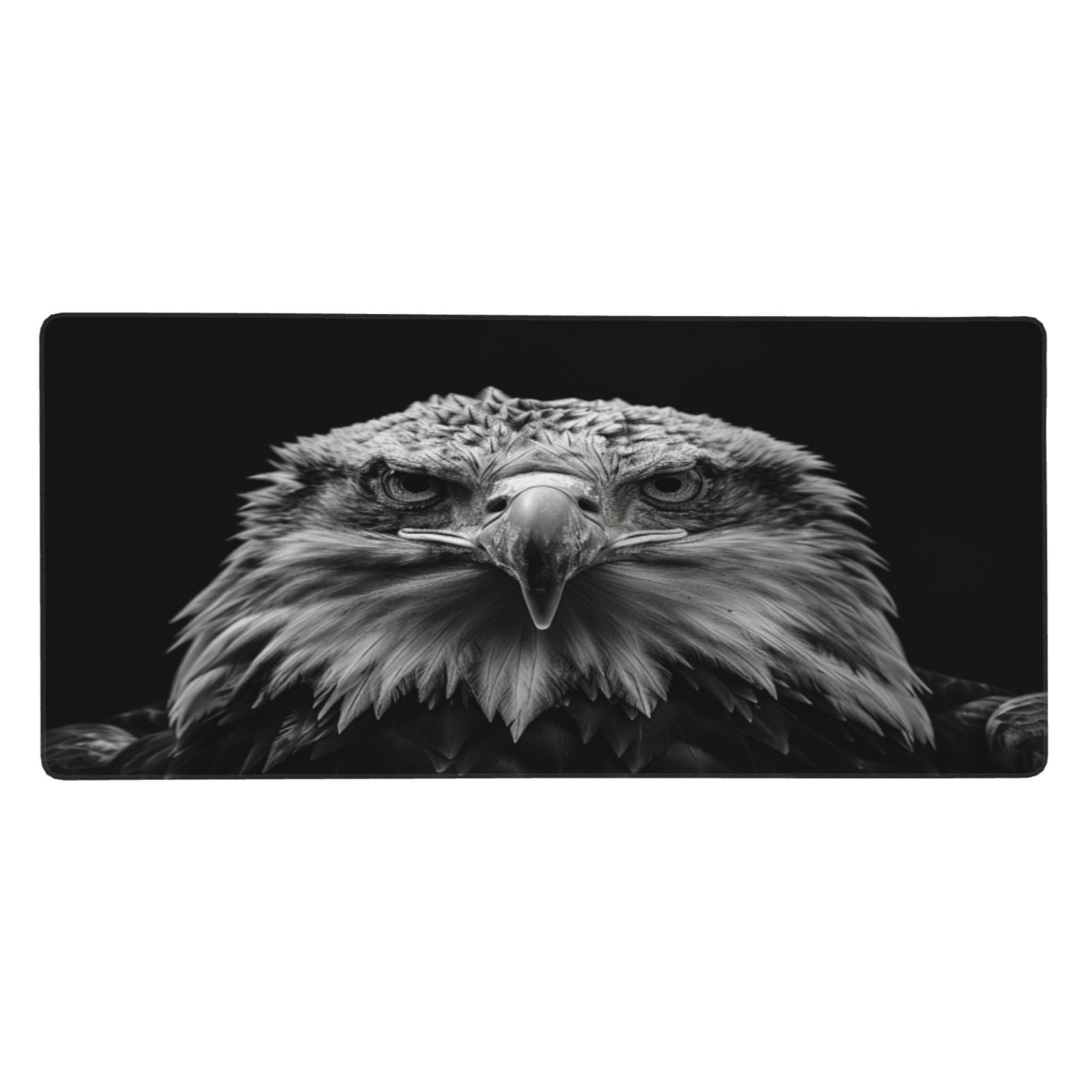 Hawk Black White Desk Mat Xxl Extended Gaming Mouse Pad 16x35.5in ...
