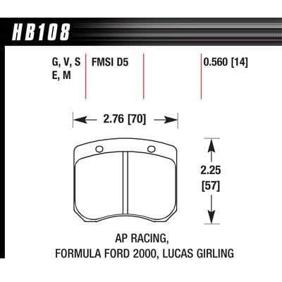Hawk Brake HB108E.560, Brake Pad Ap Racing Front Caliper Blue 9012 0 ...