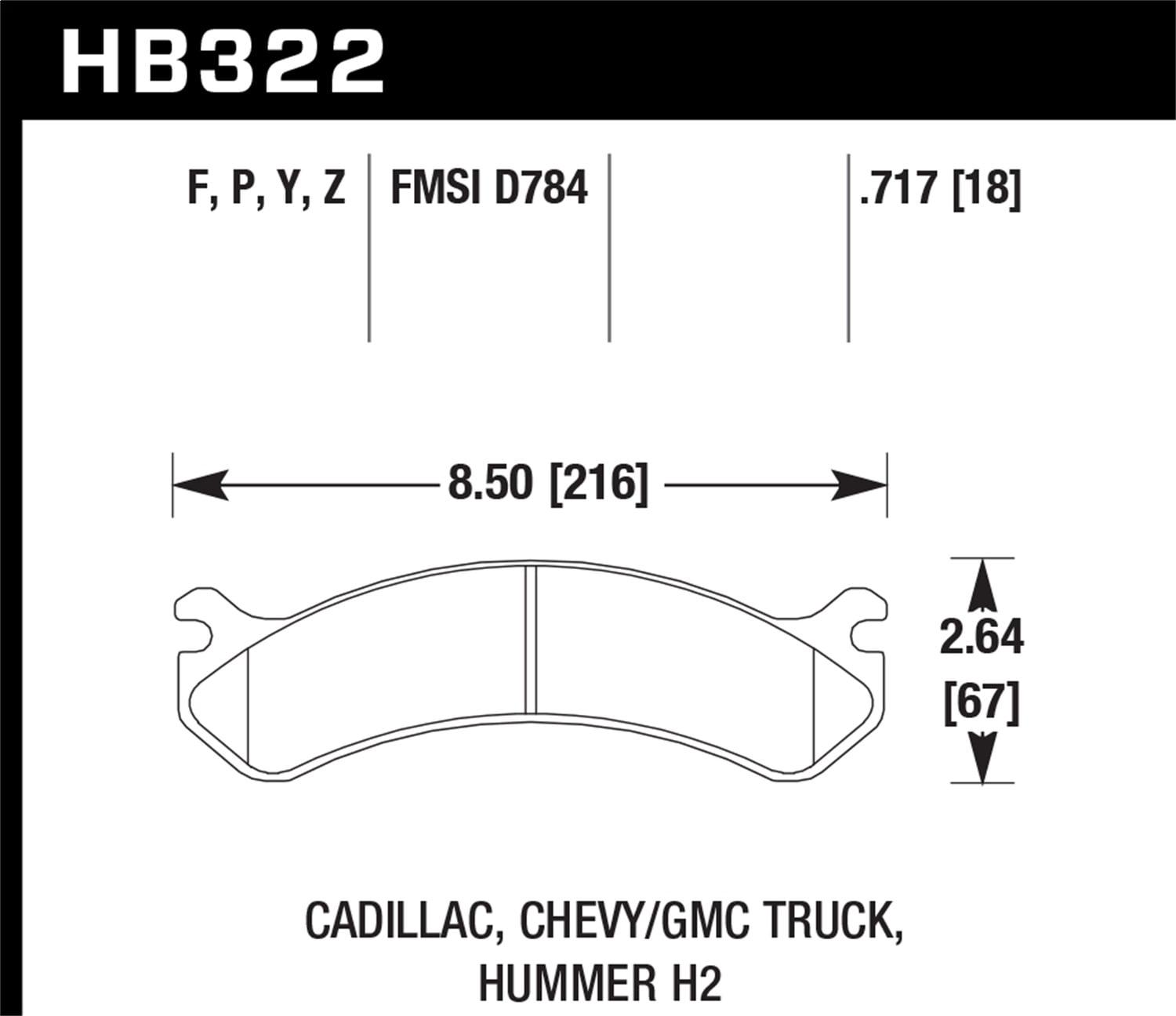 Hawk Chevy / GMC Truck / Hummer HPS Street Front Brake Pads Fits select ...
