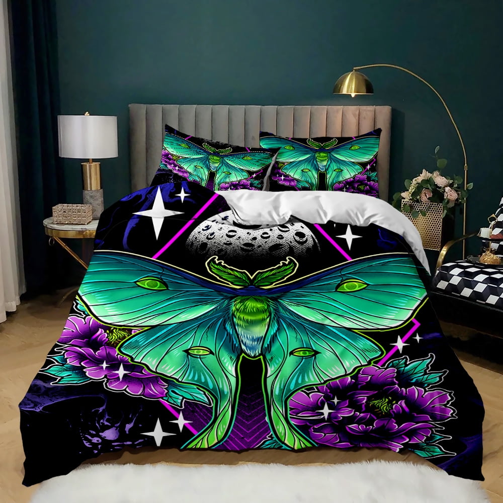Hawk Moth Duvet Cover Set Butterfly Animal Comforter Cover Gothic Moth ...