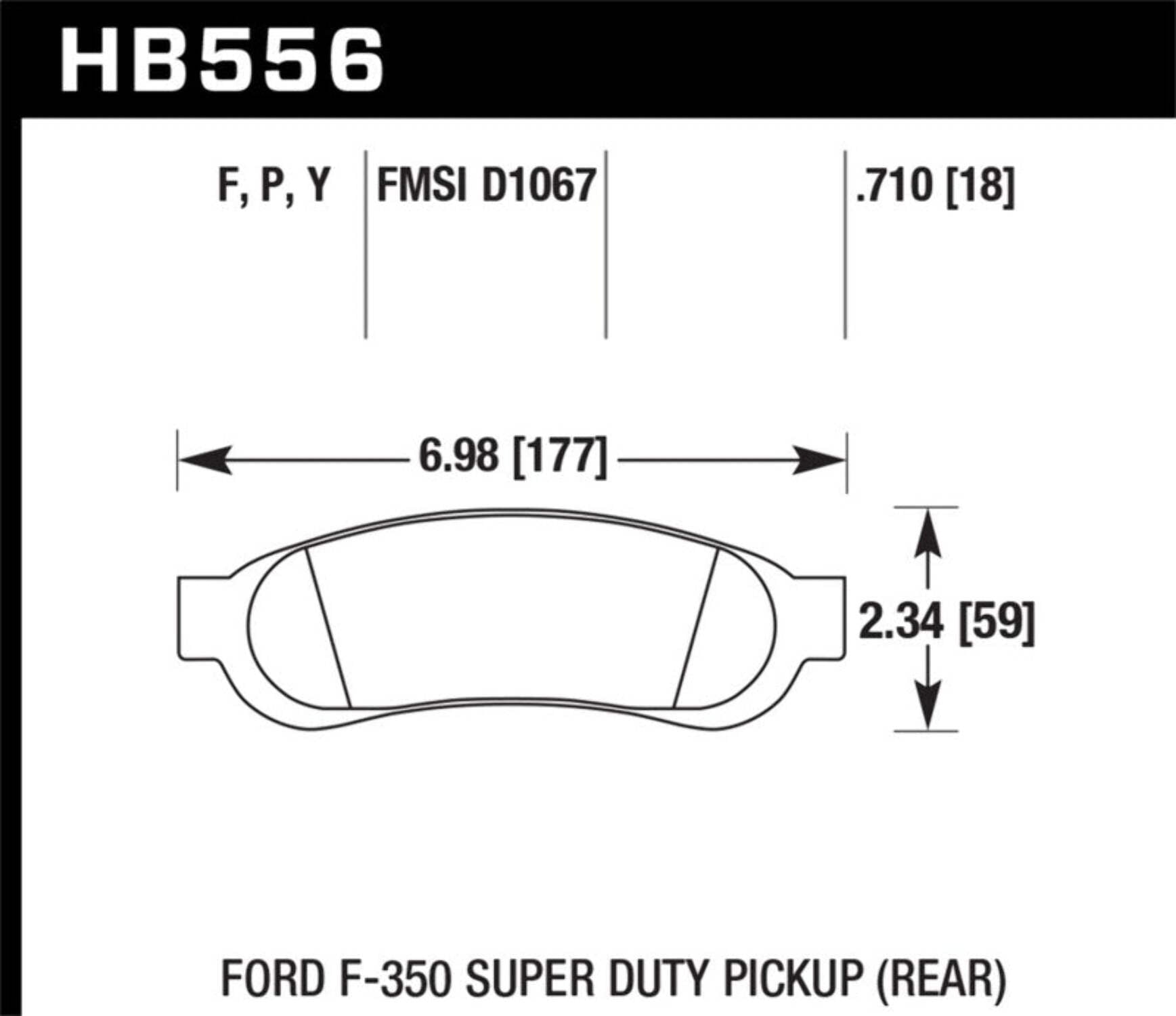 Hawk Performance HB556Y.710 Brake Pads - LTS Compound - Rear - Set of 4 ...
