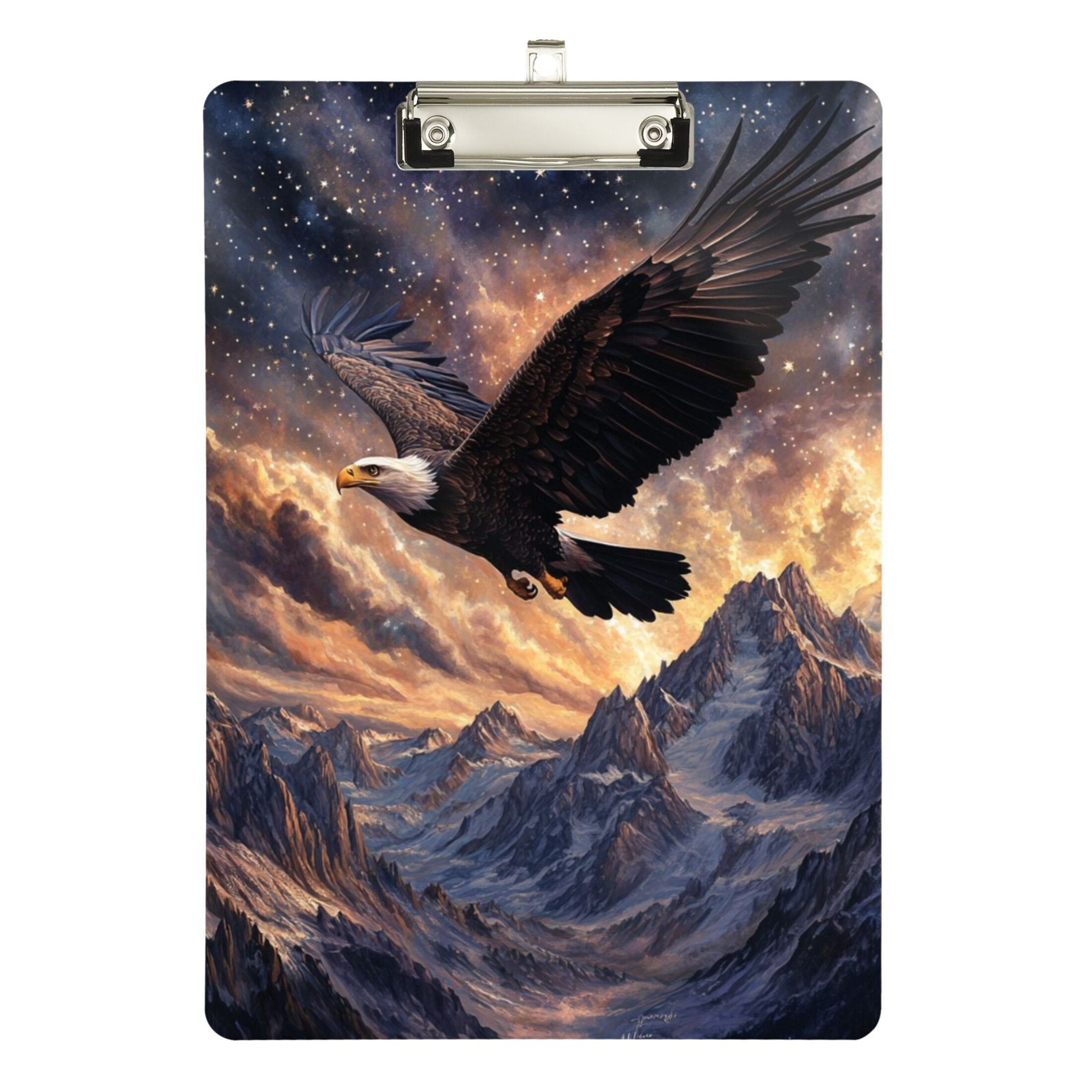 Hawk Soar above Mountains Acrylic Clipboard Drawing Board Clipboard with Hook A4 Size Silver 12. ...