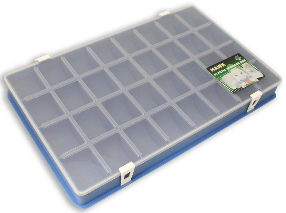 Hawk ToolUSA 32 Section Box For Sorting And Storing With 2 Clips On Each Side Of Clear Plastic ...