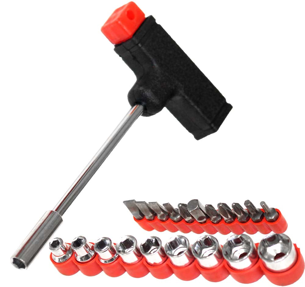 Hawk ToolUSA "T" Shaped Handle Socket Set with 11 Bits and 9 Sockets ...