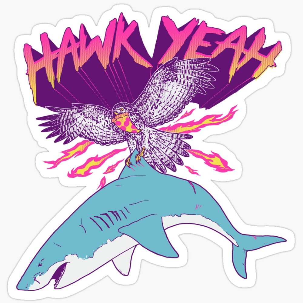Hawk Yeah Sticker Phone Decal Water Bottle Stickers Car Decals, Laptop ...