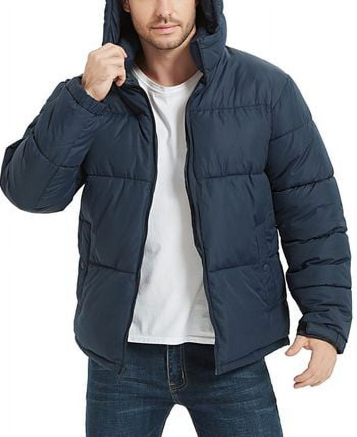Hawke & Co. HAWK NAVY Men's Quilted Zip Front Hooded Puffer Jacket, US ...