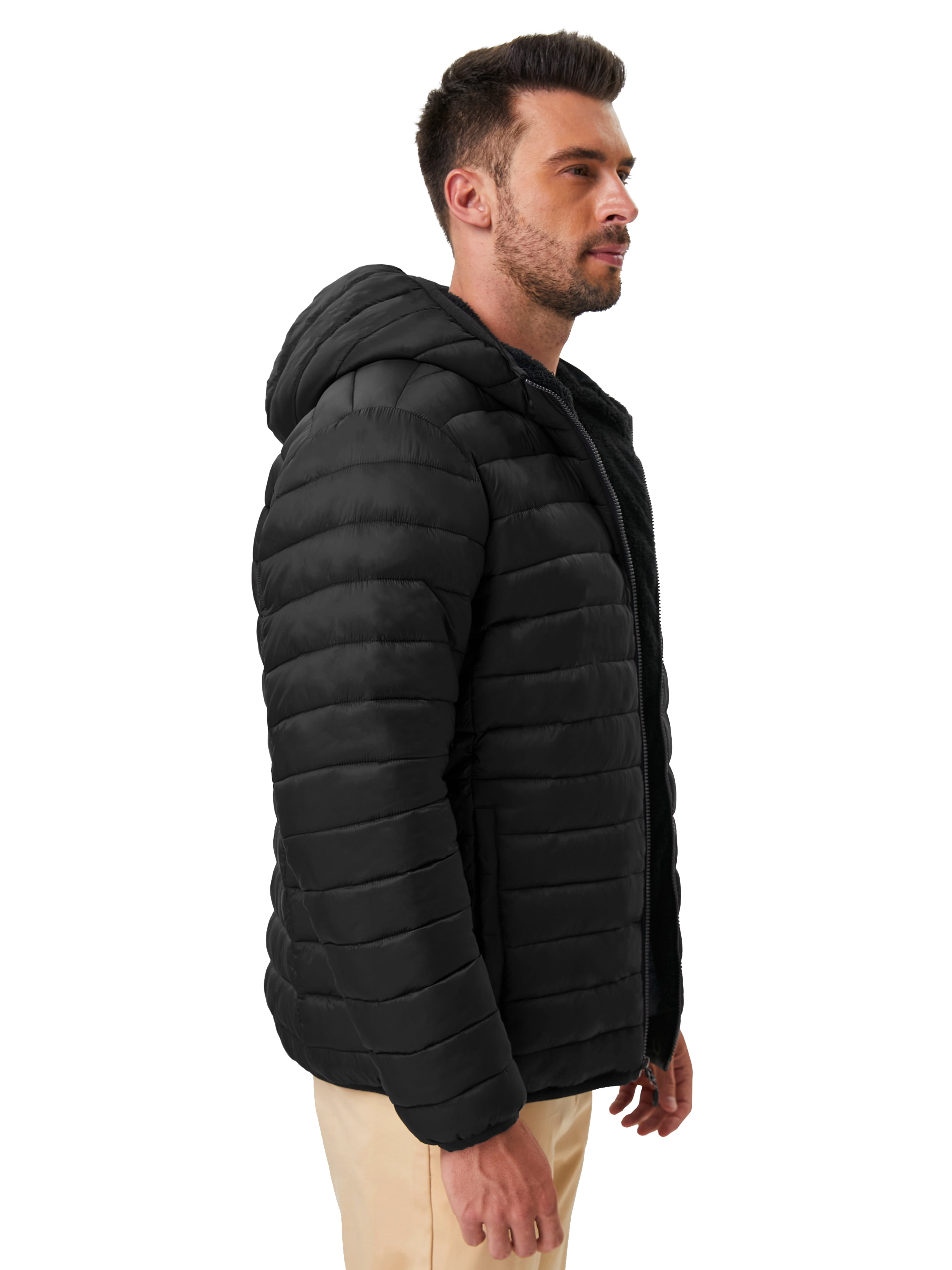 Hawke & Co Men's High Pile Fleece Lined Puffer Jacket, Sizes S-2XL ...