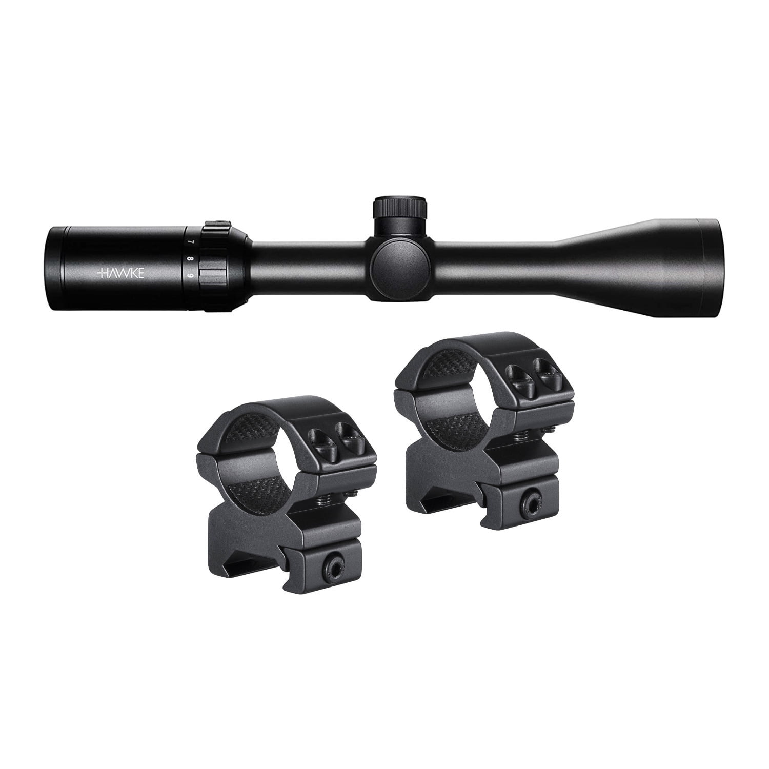Hawke Vantage Riflescope and 2-Piece Medium Riflescope Rings Bundle ...