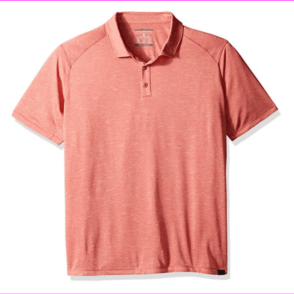Hawke and co Men’s 3 button placket Moisture wicking Solid Performance ...