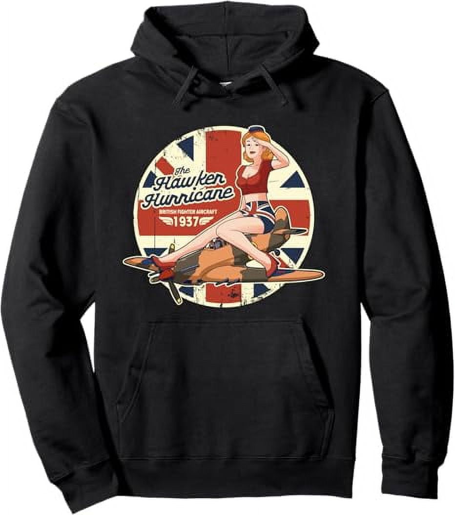 Hawker Hurricane RAF WWII Plane Pinup Pullover Hoodie - Walmart.com