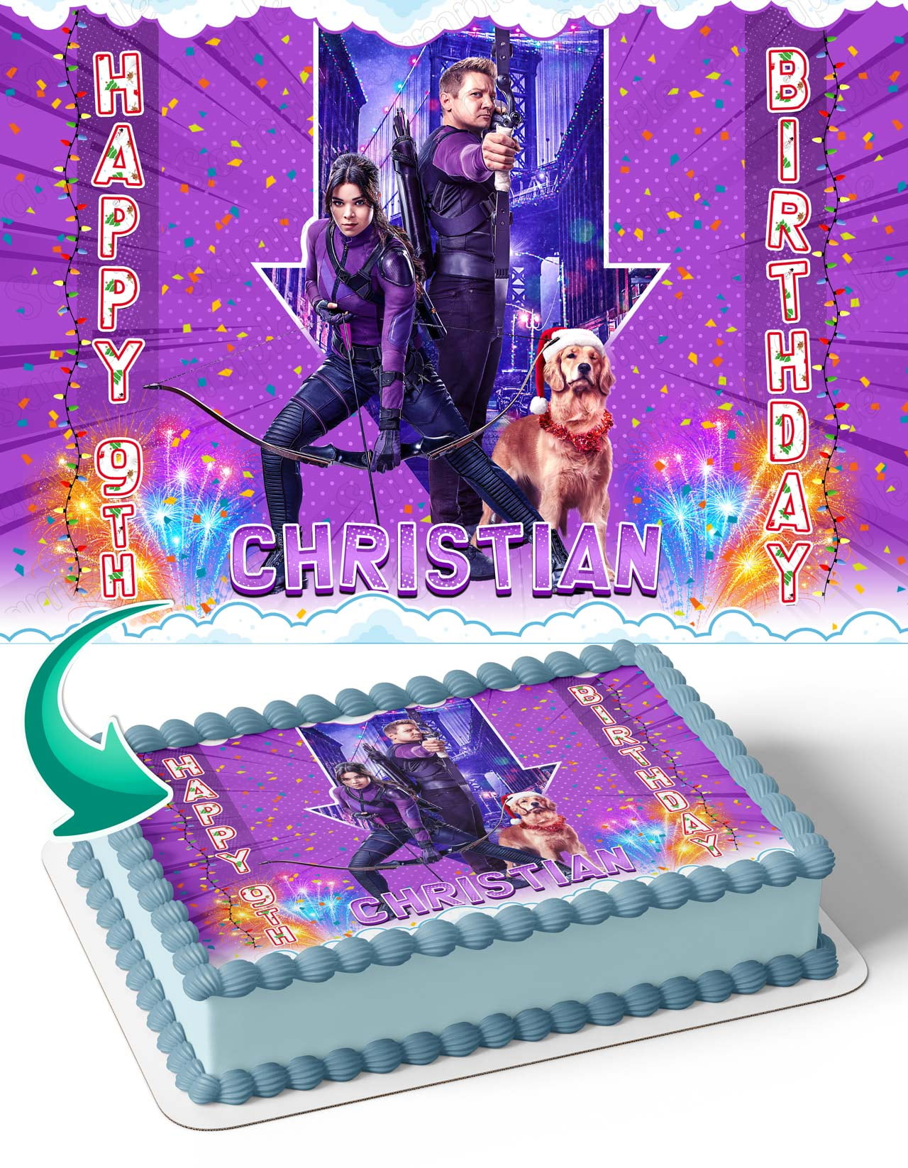 Hawkeye TV Mini Series Edible Image Cake Topper Personalized Birthday ...