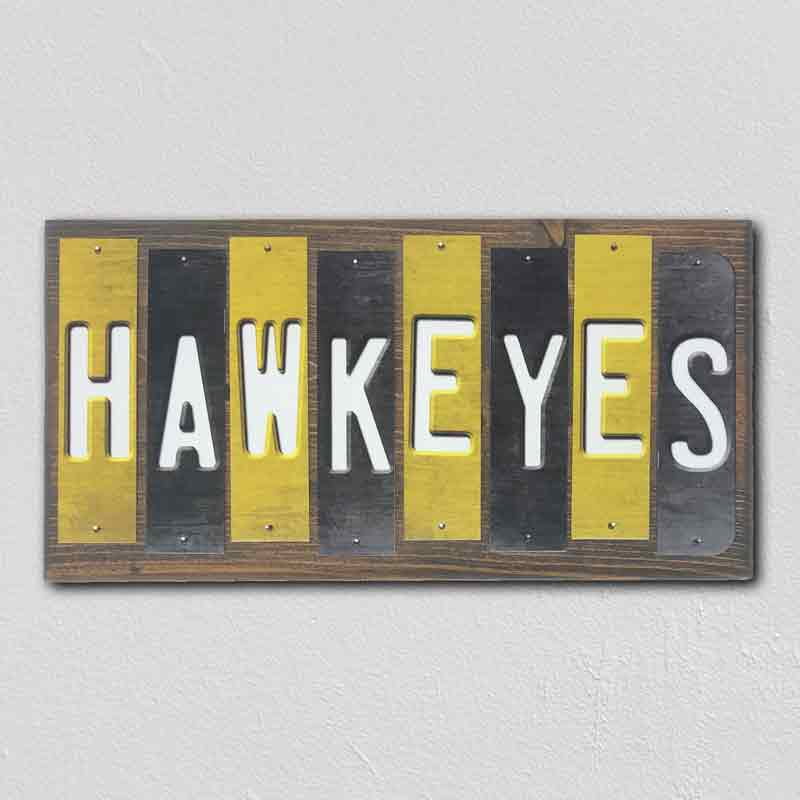 Hawkeyes Team Colors College Fun Strips Novelty Wood Sign WS-966 8" x ...