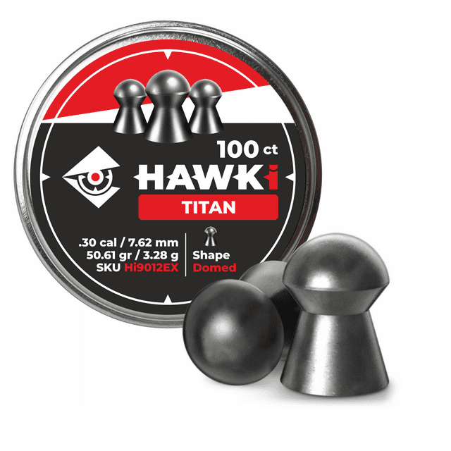 Hawki Airgun Pellets for Air Rifles Domed Shape .30 cal / 7.62mm ...