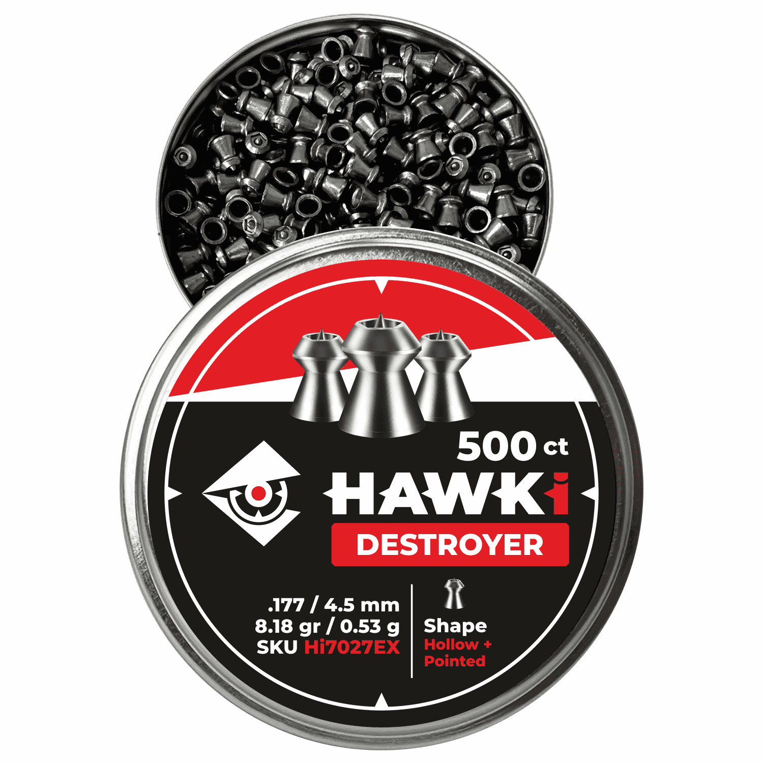 Hawki, Air gun Pellets, 177/4.5mm, 8.18 gr/0.53 g, 500 ct - Walmart.com
