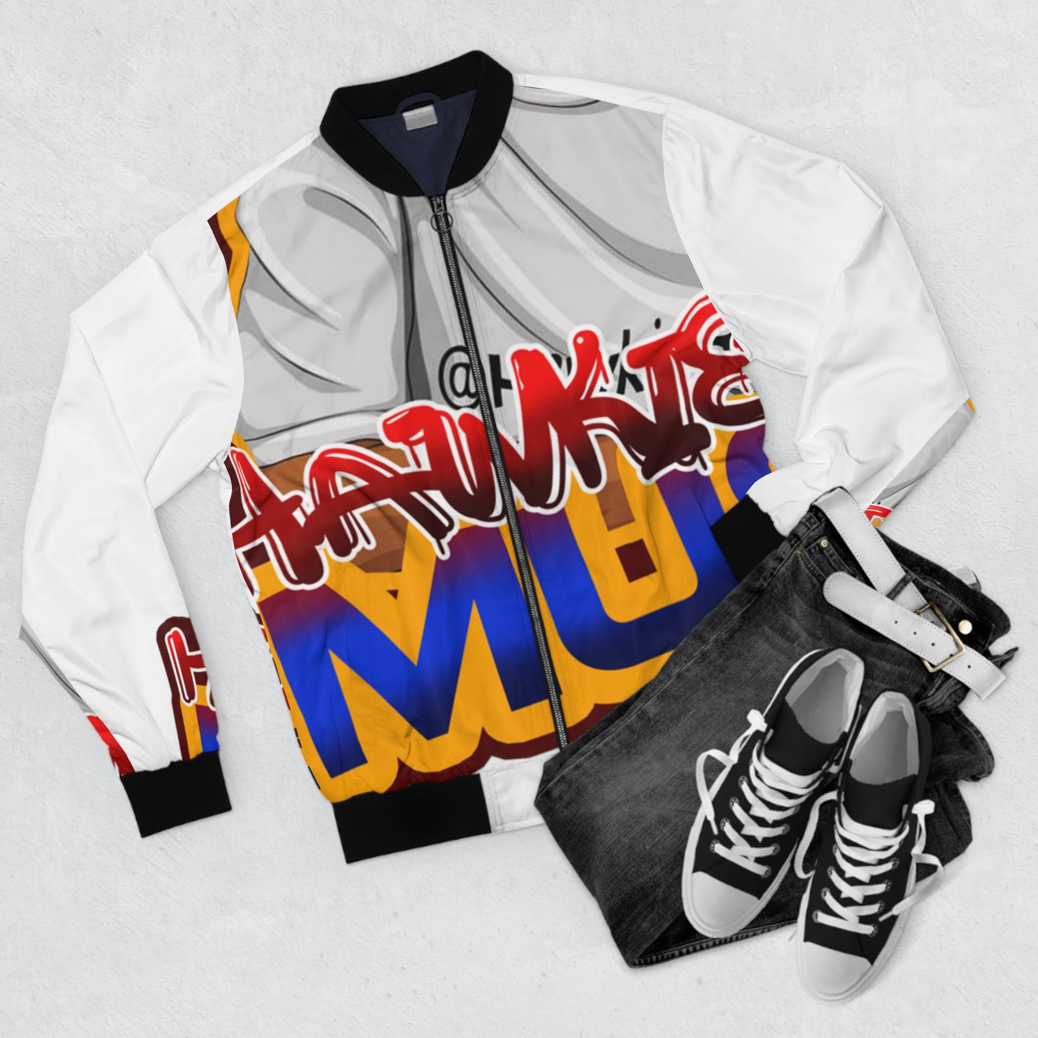 HawkieBaby Men's Bomber Jacket (White) - Walmart.com