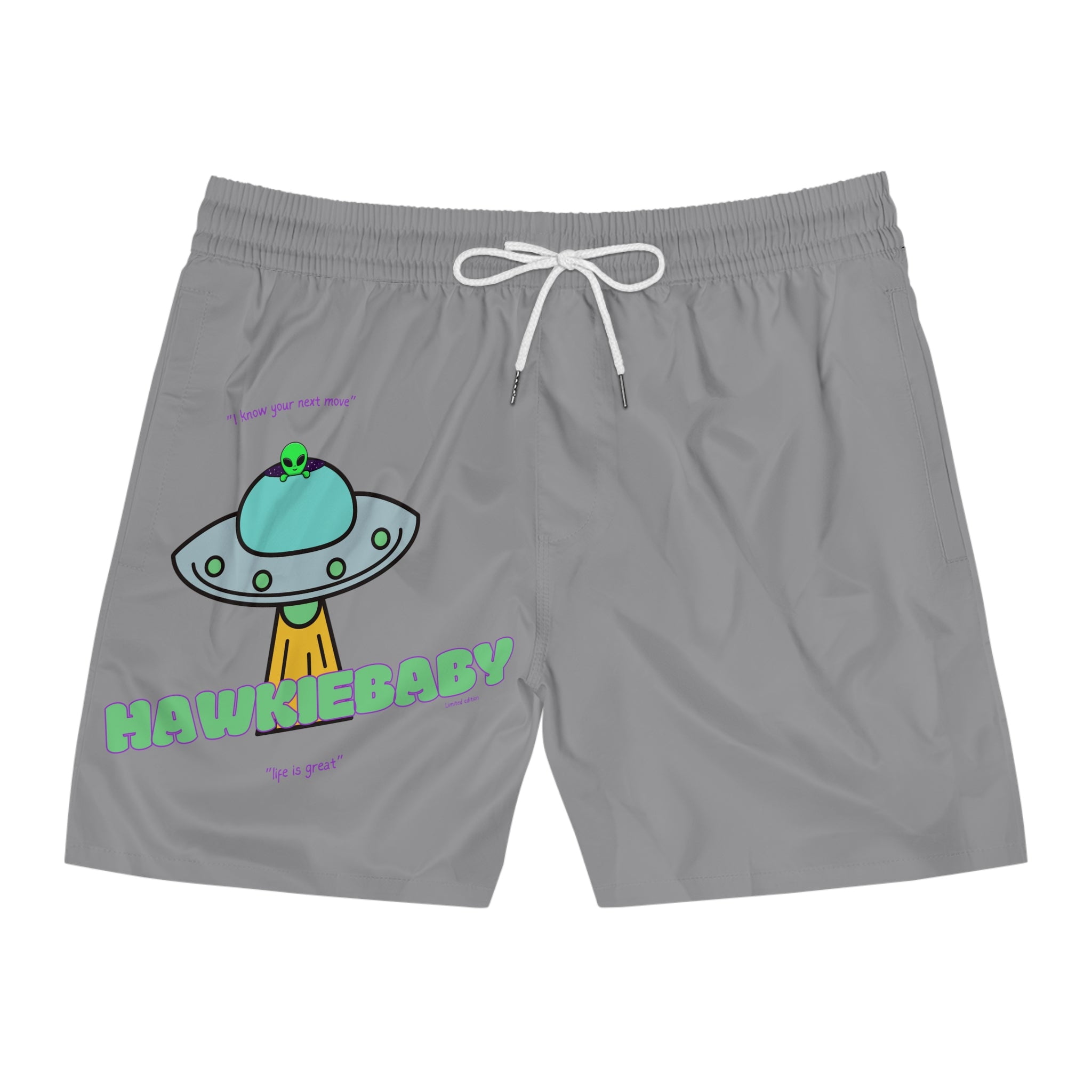 HawkieBaby Space Men's Mid-Length Swim Shorts Grey - Walmart.com