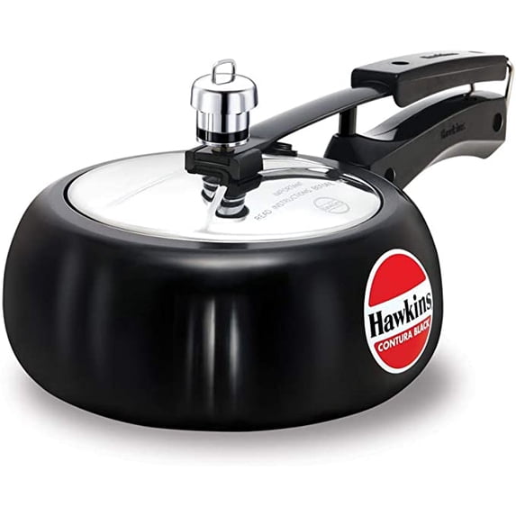 Hawkins Contura Black 2 Litre Pressure Cooker, Hard Anodised Cooker ...