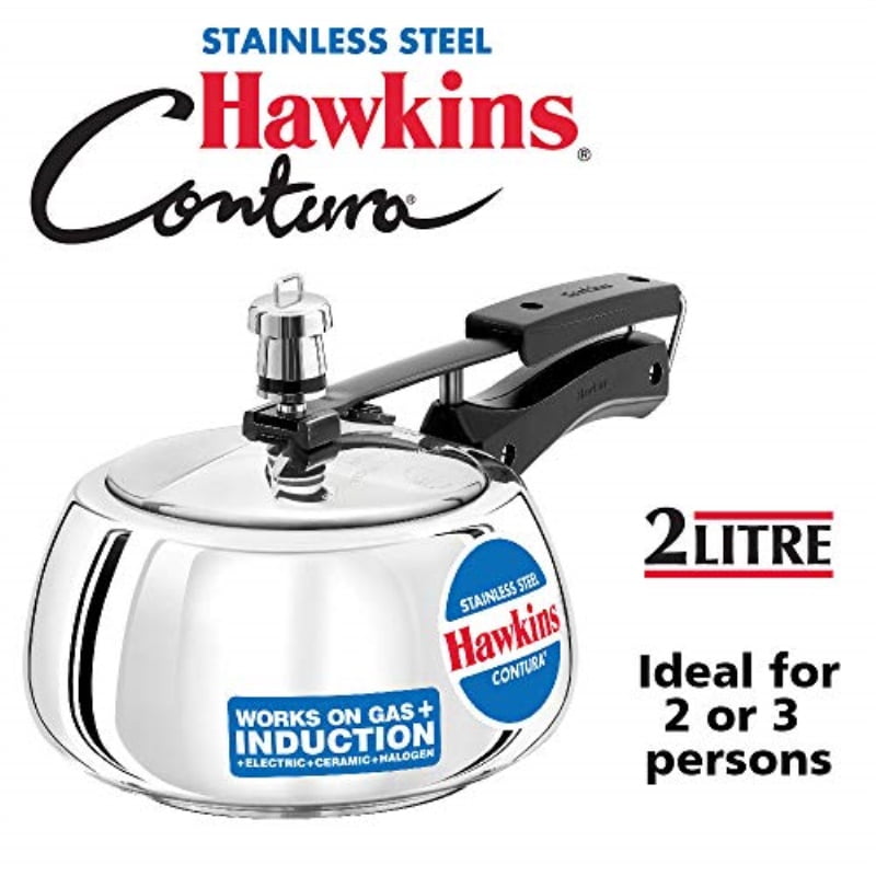 Hawkins Contura Stainless Steel 2 Liter Pressure Cooker for Induction ...