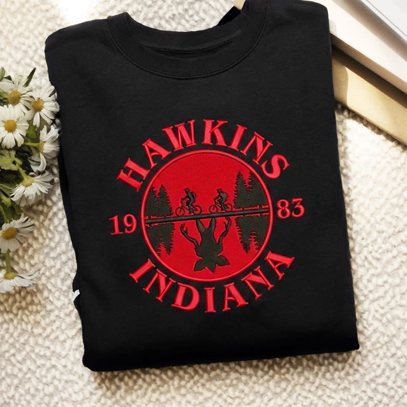 Hawkins Indiana Sweatshirt,Retro Hawkins Indiana,Upside Down Shirt ...