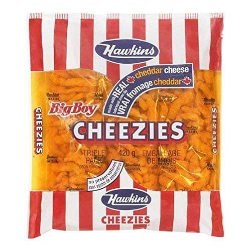 Hawkins Real Cheddar Cheese Cheezies, Crunchy Cornmeal Snack, Triple ...