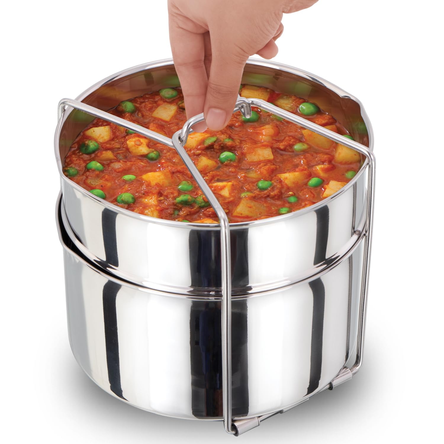 Hawkins TwoDish Stainless Steel Set Cooker Separator Pressure Cooker ...