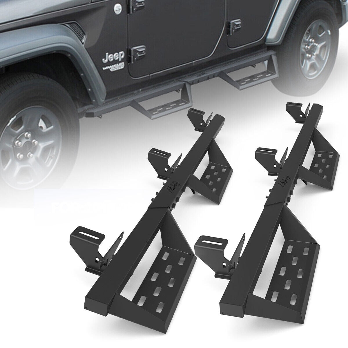 Hawkley Running Boards for 2018-2025 Jeep Wrangler JL 4 Door Side Steps ...