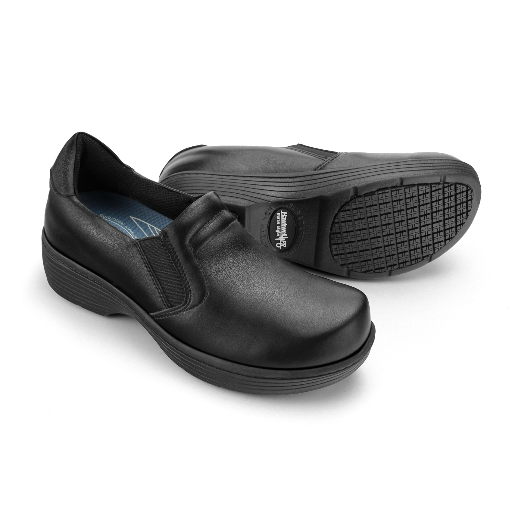 24 HOUR COMFORT Isabella Wide Width Professional Sleek Clog BLACK 5 ...