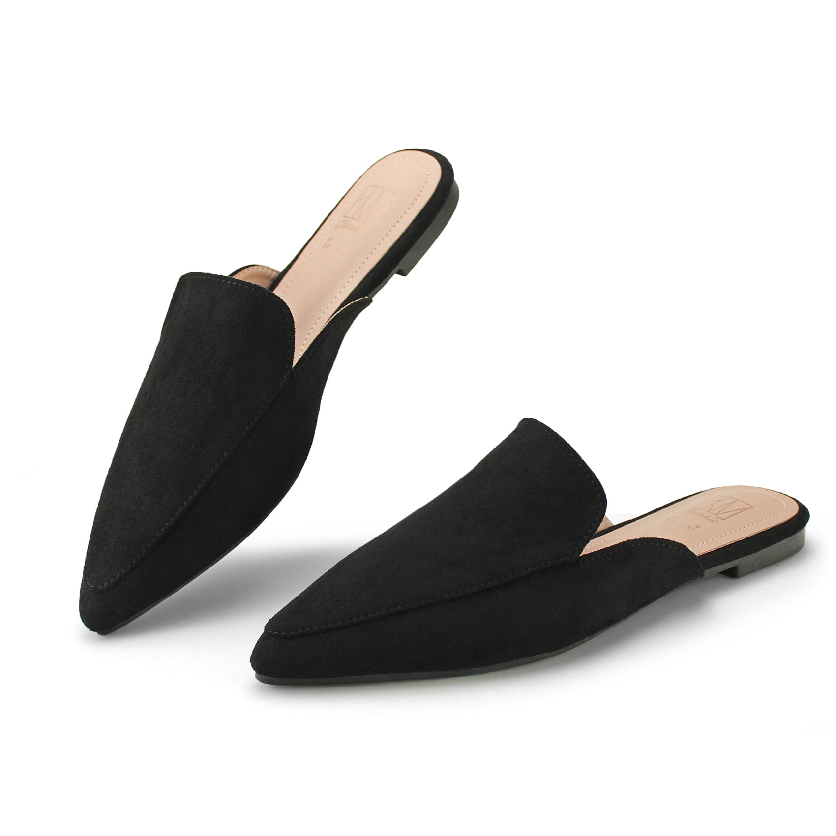 Hawkwell Women's Backless Slip on Slides Comfortable Loafer Shoes Flats ...