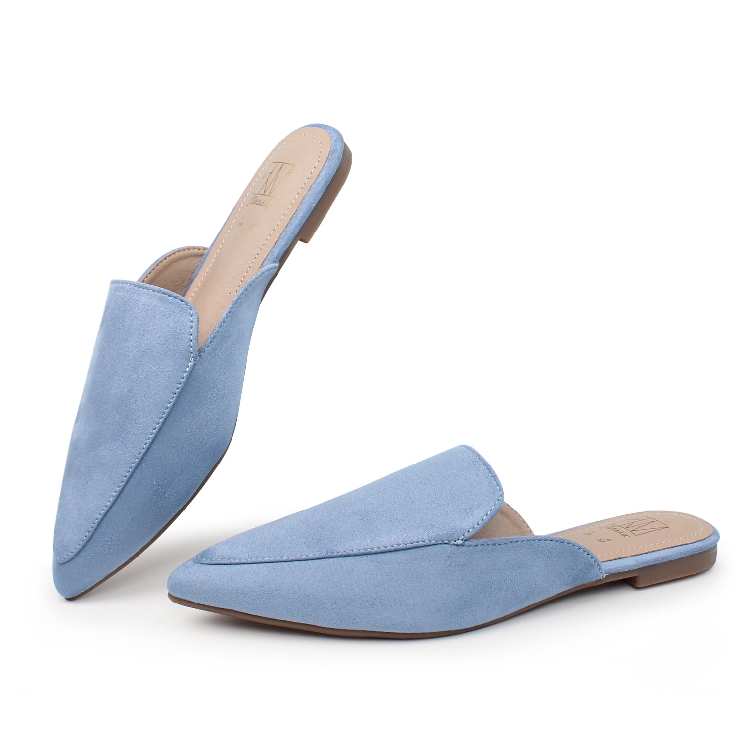 Hawkwell Women's Backless Slip on Slides Comfortable Loafer Shoes Flats ...