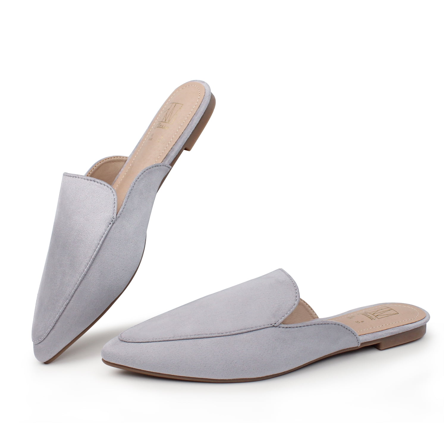 Hawkwell Women's Backless Slip on Slides Comfortable Loafer Shoes Flats ...