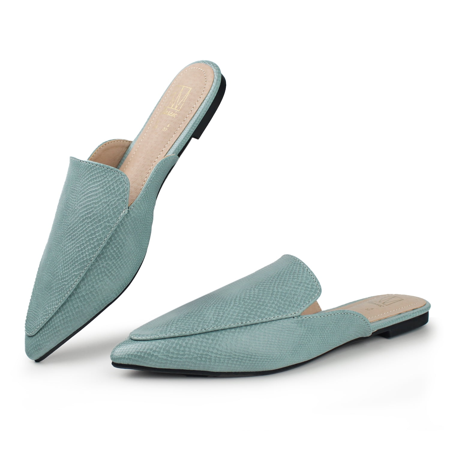 Hawkwell Women's Backless Slip on Slides Comfortable Loafer Shoes Flats ...