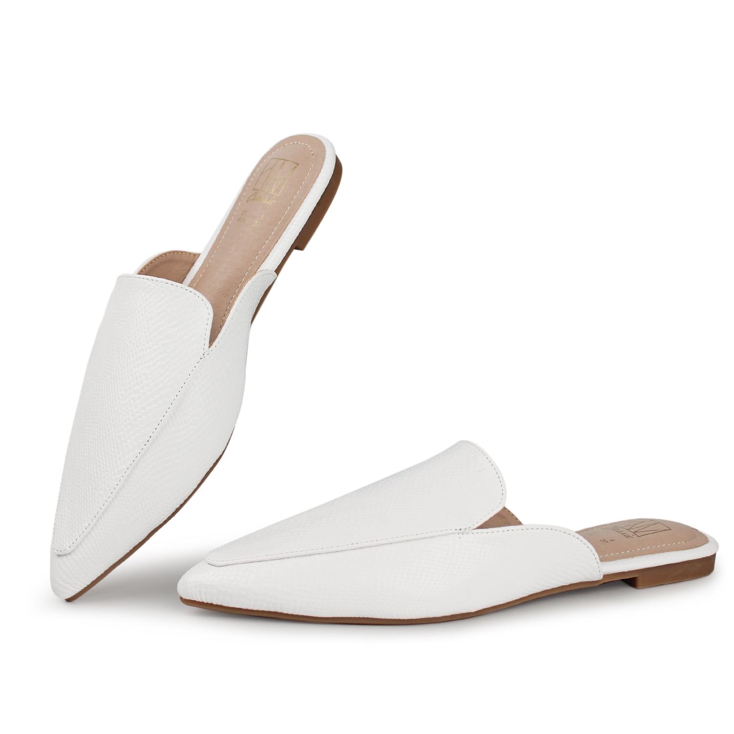 Hawkwell Women's Backless Slip on Slides Comfortable Loafer Shoes Flats ...