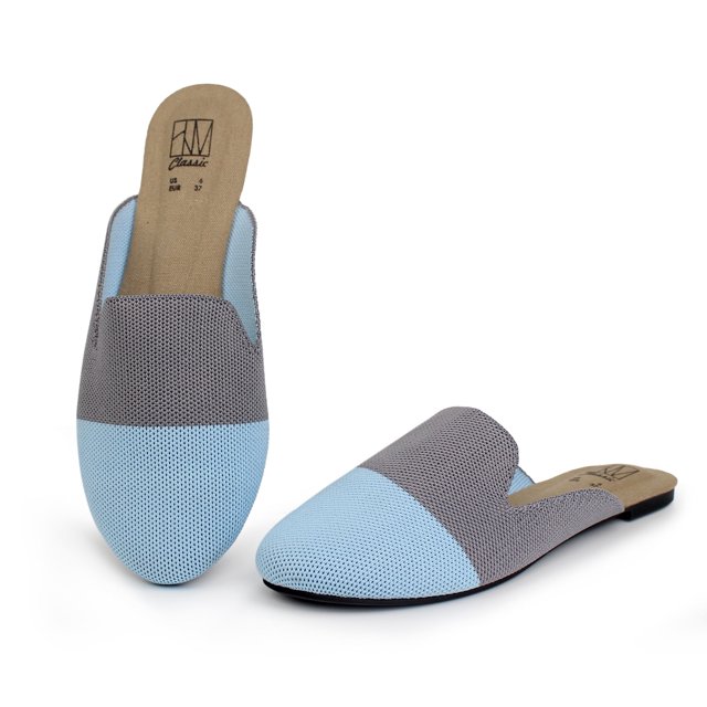 Hawkwell Women's Backless Slip on Slides Loafer Mesh Walking Shoes ...