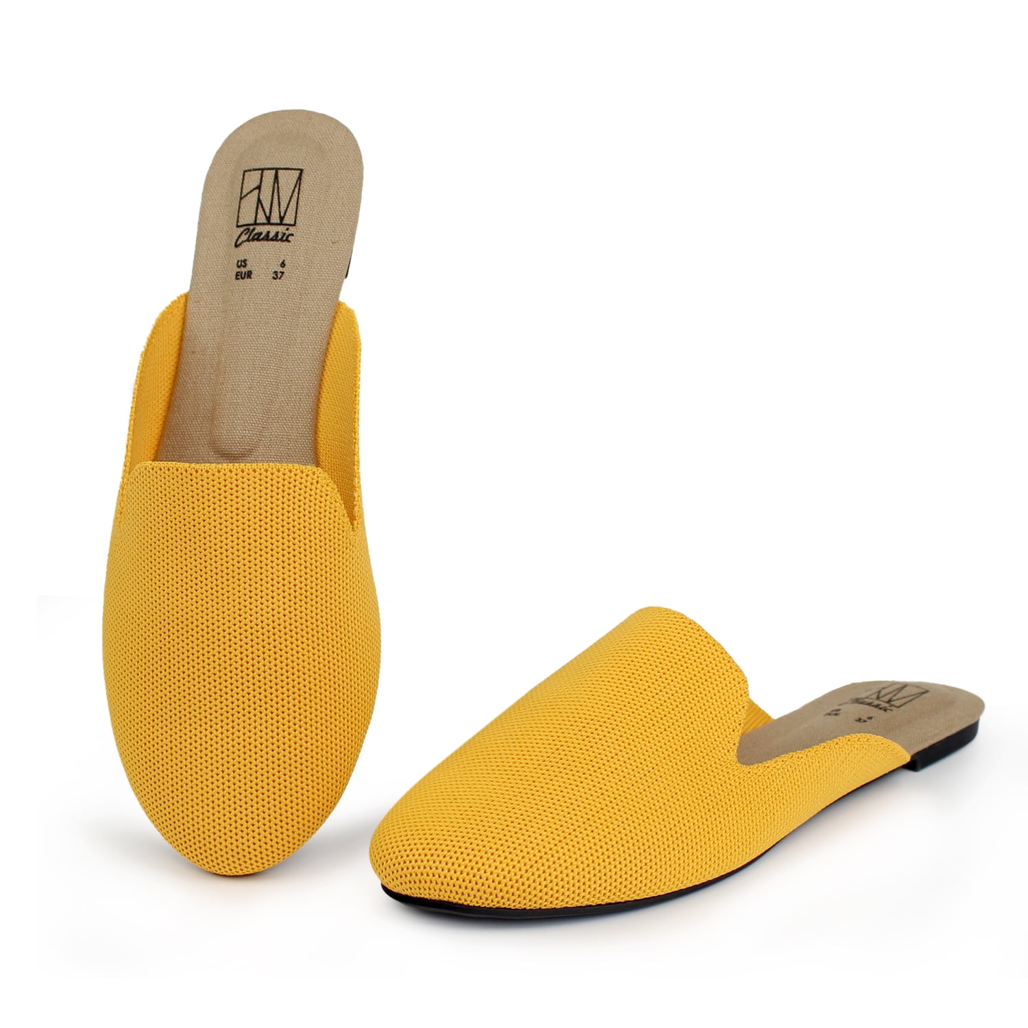 Hawkwell Women's Backless Slip on Slides Loafer Mesh Walking Shoes ...