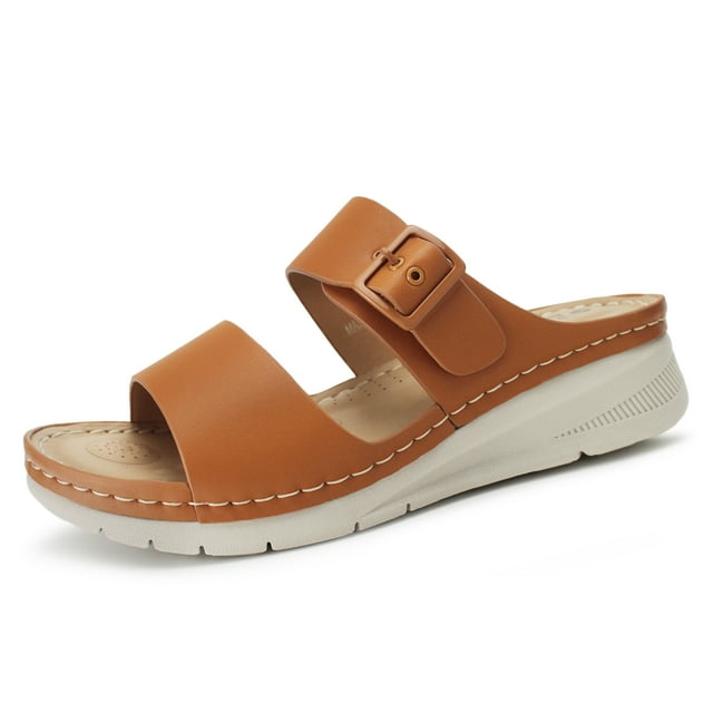 Hawkwell Women's Open Toe Walking Sandals Comfortable Adjustable Buckle ...