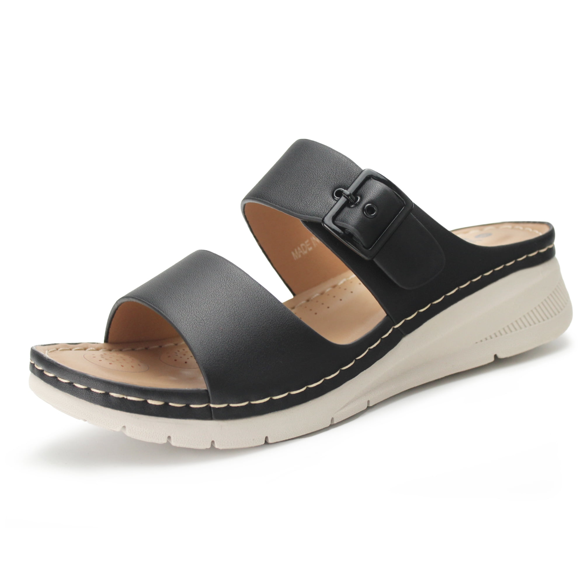 Hawkwell Women's Open Toe Walking Sandals Comfortable Adjustable Buckle ...