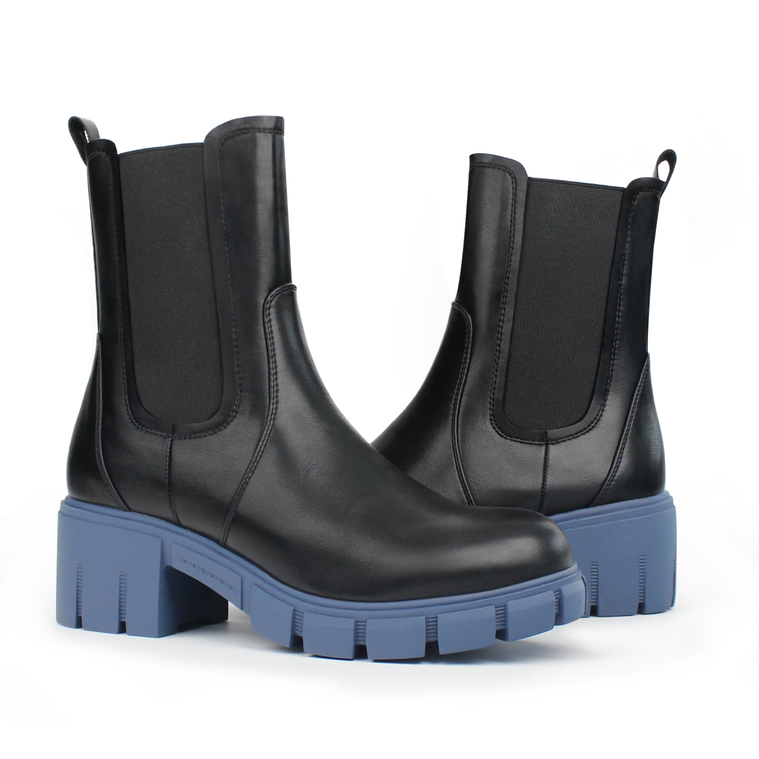 Hawkwell Women's Platform Chelsea Boots Chunky Ankle Boots Elastic ...