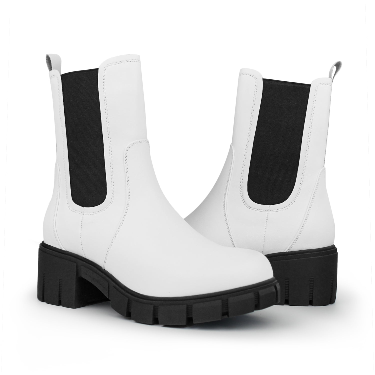 Hawkwell Women's Platform Chelsea Boots Chunky Ankle Boots Elastic ...