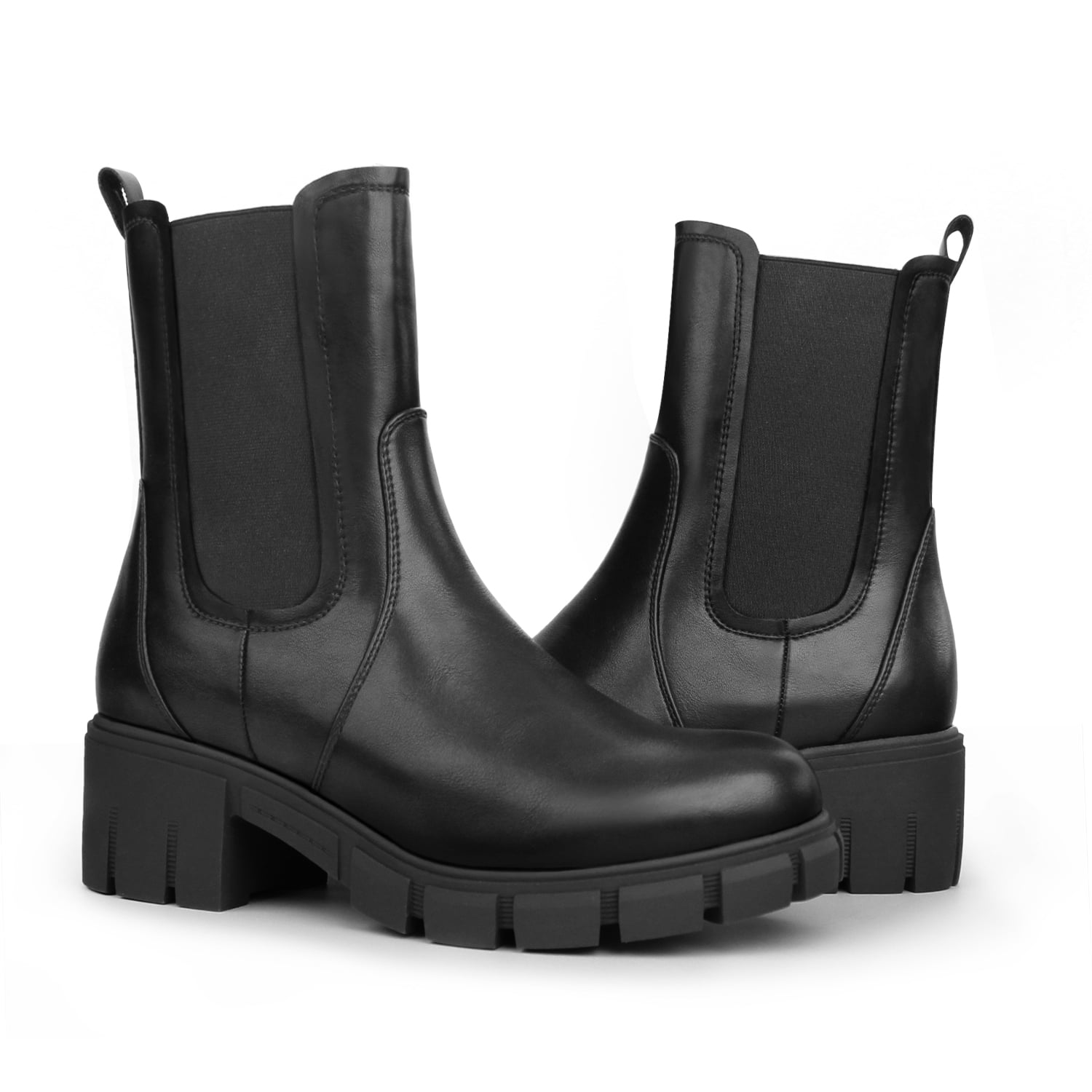 Hawkwell Women's Platform Chelsea Boots Chunky Ankle Boots Elastic ...