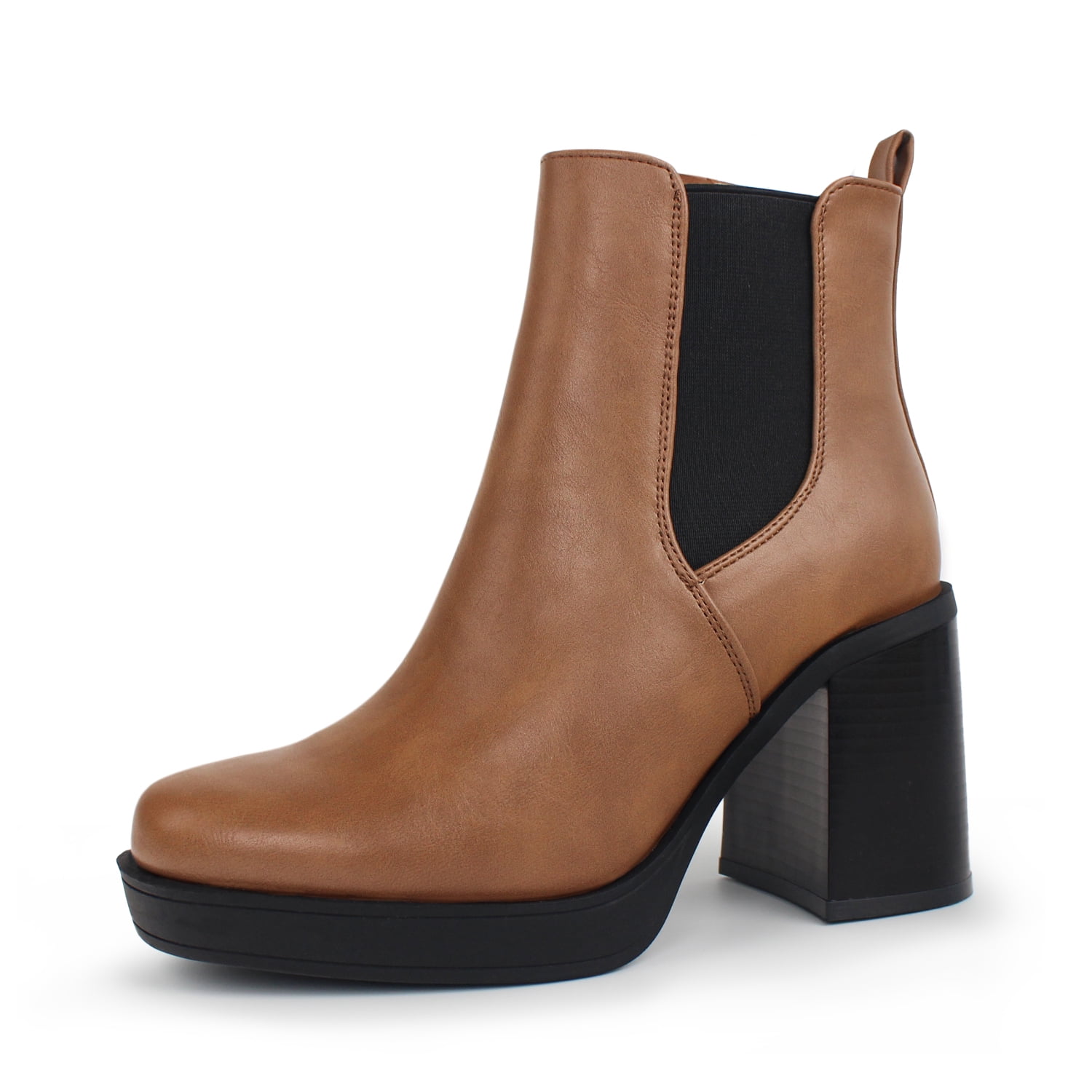 Hawkwell Women's Platform Side Zipper Chelsea Boots Chunky High Heel ...