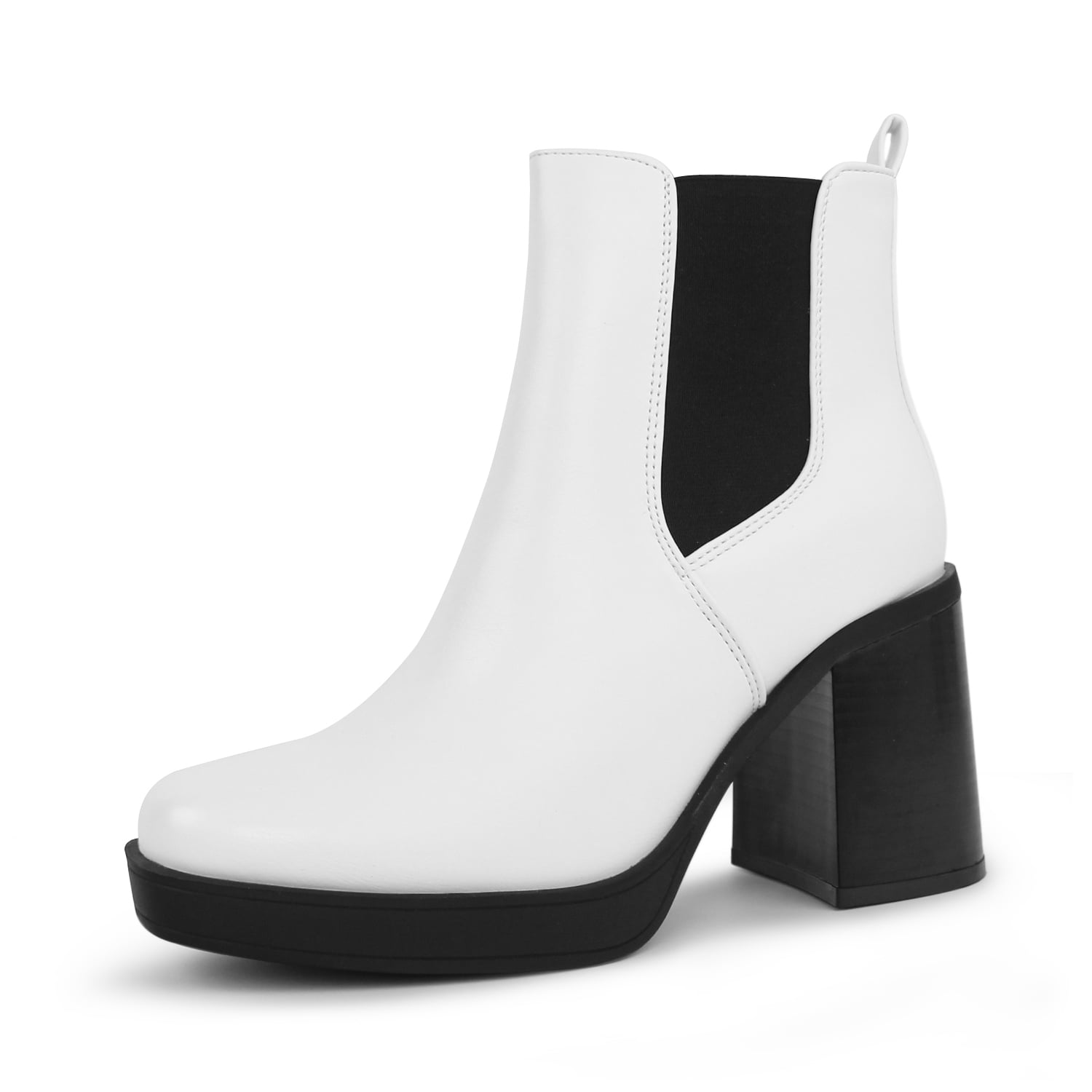 Hawkwell Women's Platform Side Zipper Chelsea Boots Chunky High Heel ...