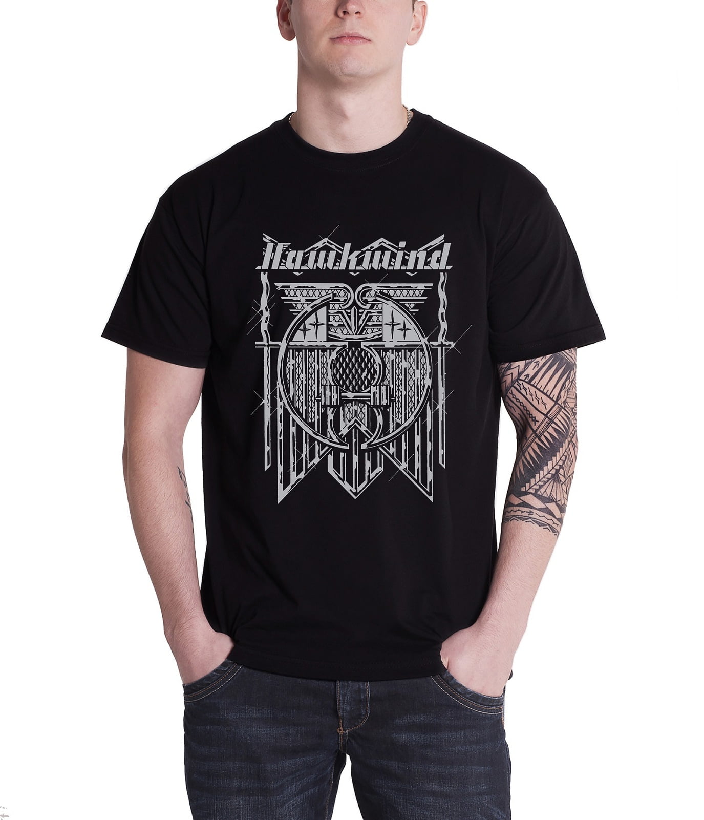 Hawkwind T Shirt Doremi Glitter Band Logo Official Mens New Black ...