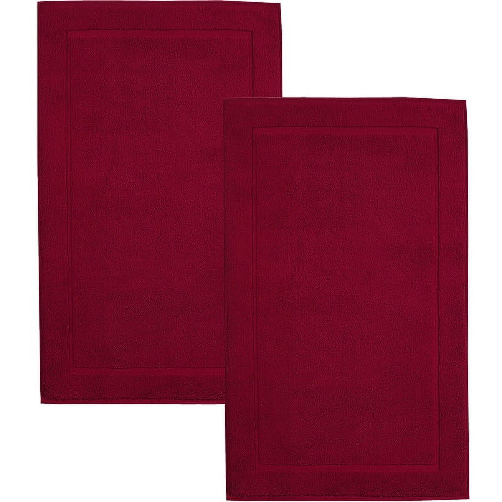 Hawmam Linen Burgundy Bath Mats, 21 x 34 inches, Pack of 2 - 100% Ring ...