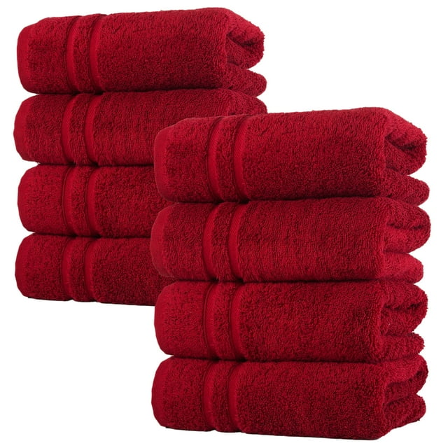 Hawmam Linen Burgundy Hand Towels Set of 8 – Luxury Cotton Hand Towels ...