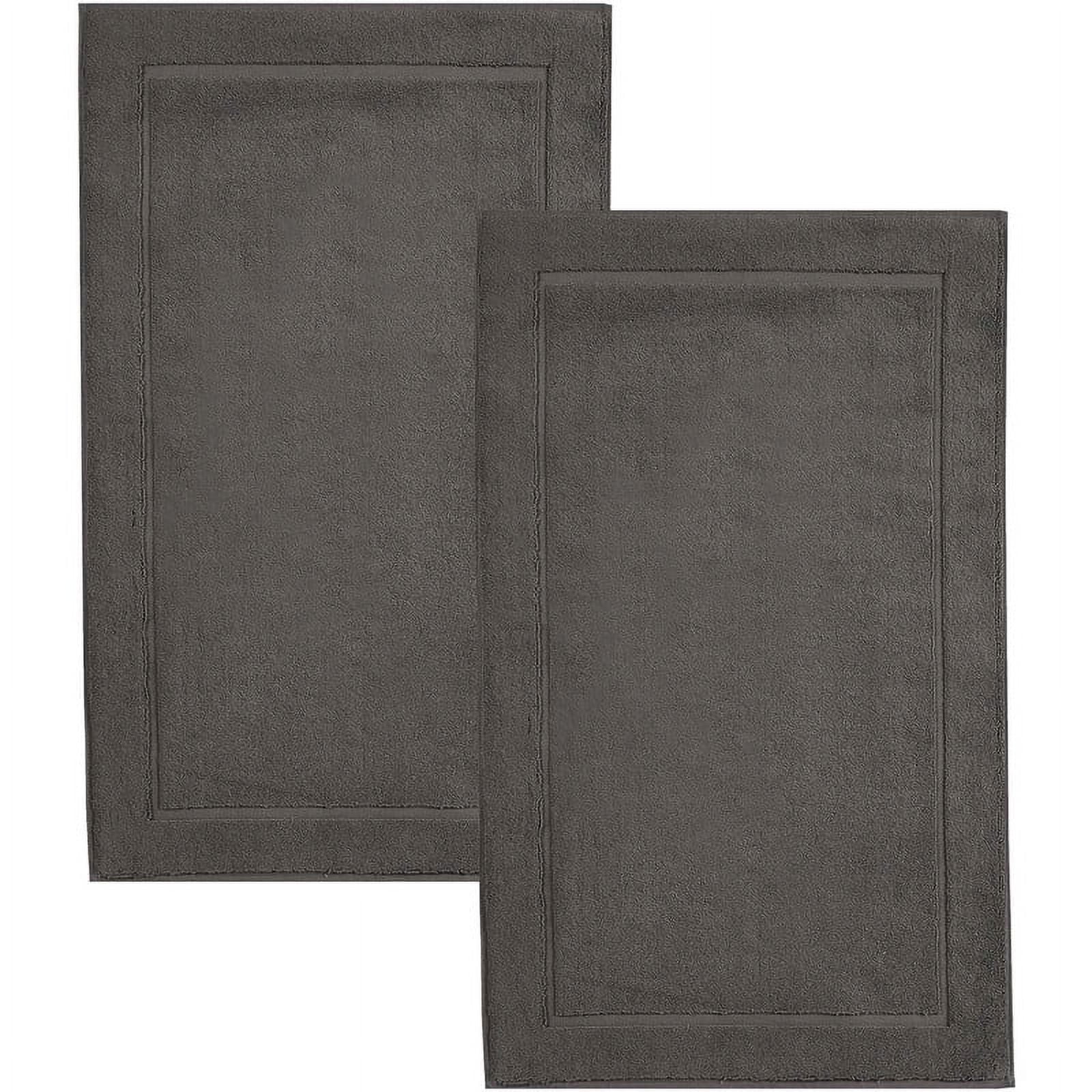 Hawmam Linen Cool Grey Bath Mats, 21 x 34 inches, Pack of 2 - 100% Ring ...