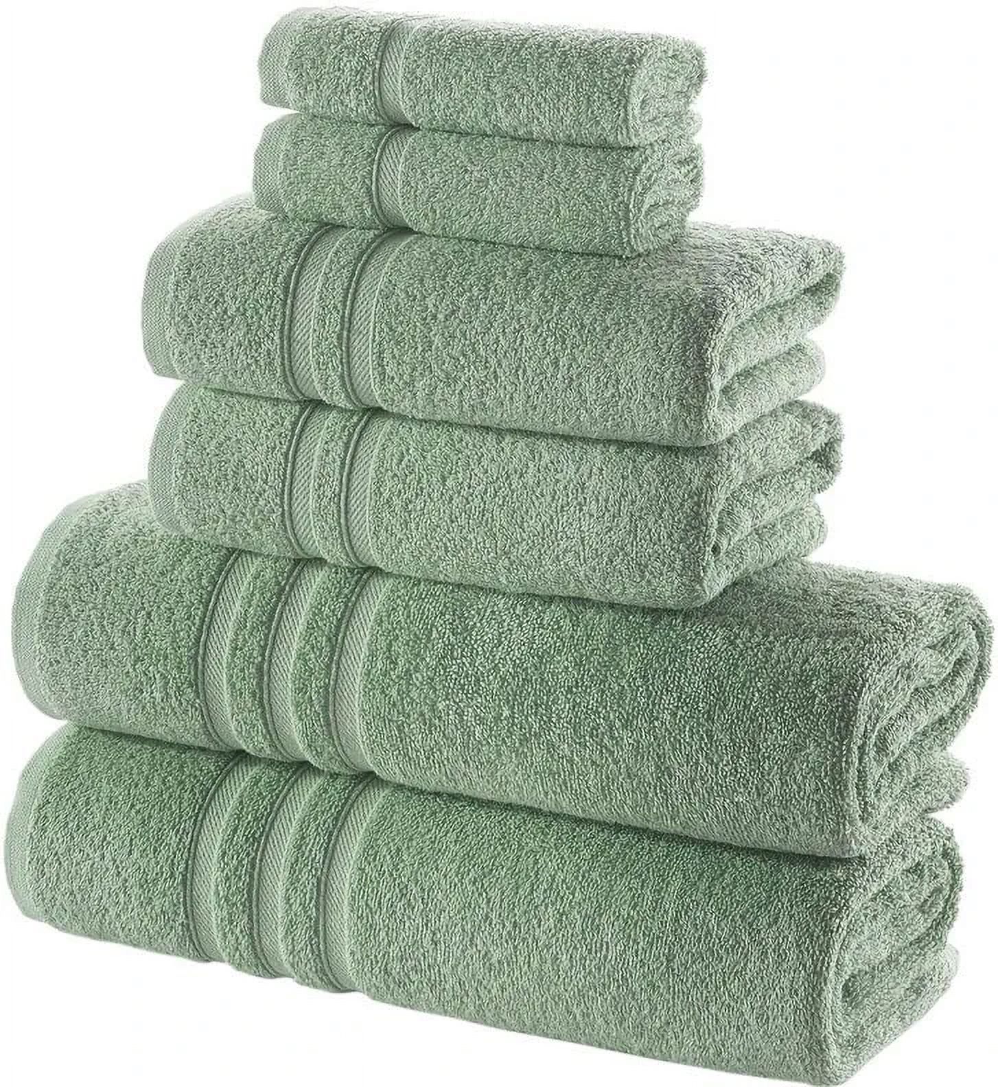 Premium 8 Piece Cotton Bath Towel Set, Hedge Green - Walmart.com