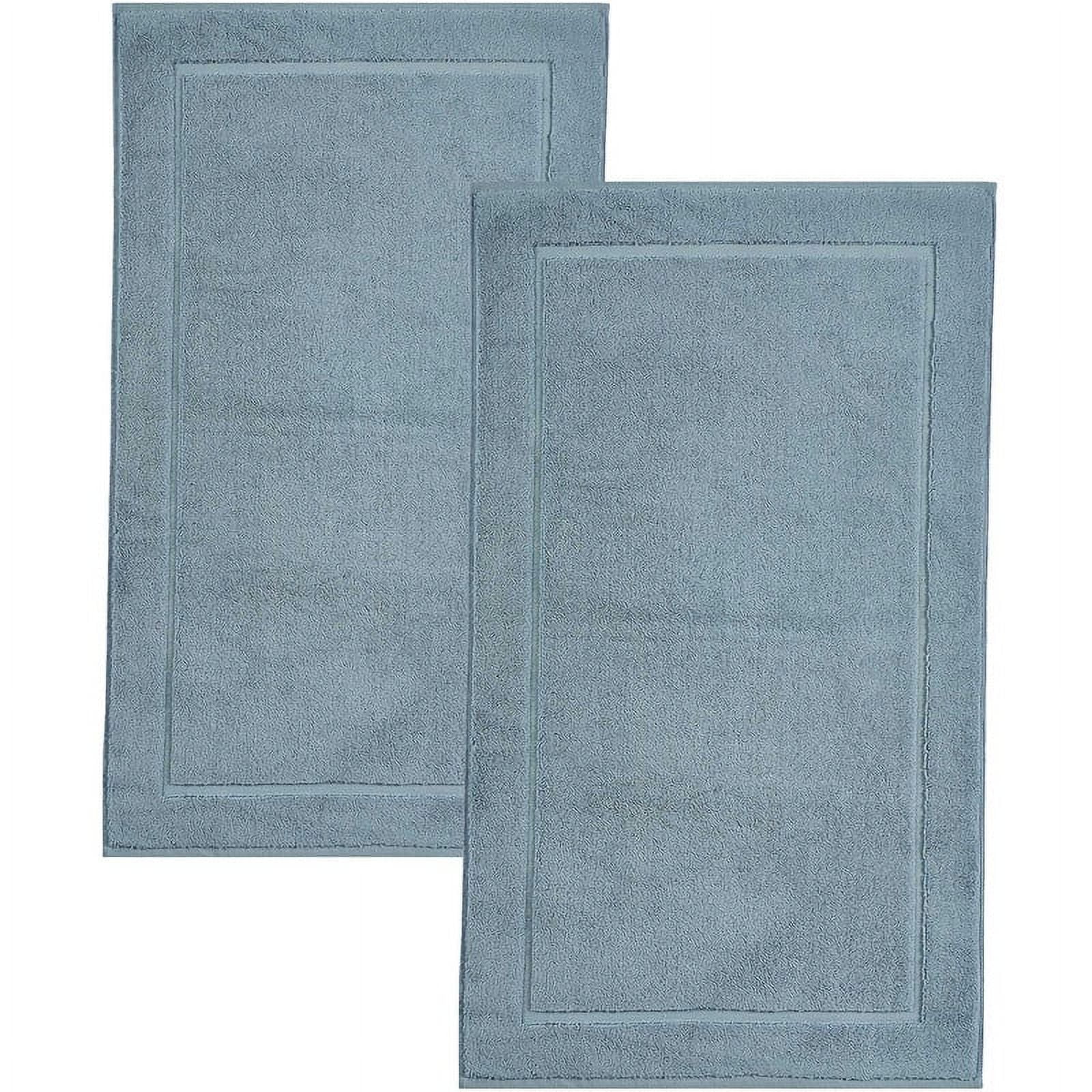 Hawmam Linen Light Blue Bath Mats, 21 x 34 inches, Pack of 2 - 100% ...