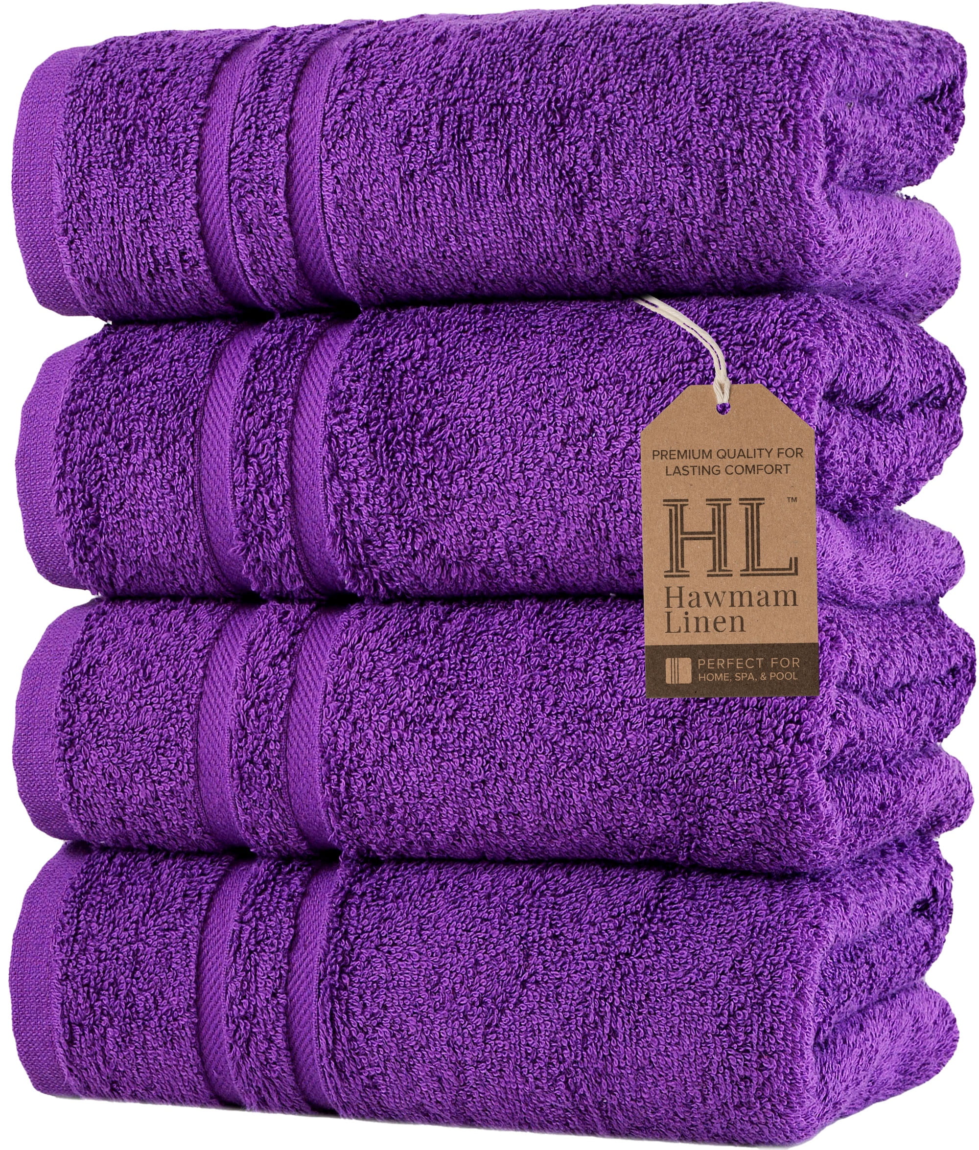 Hawmam Linen Set of 4 Luxury Turkish Cotton Hand Towels - Quick Dry ...