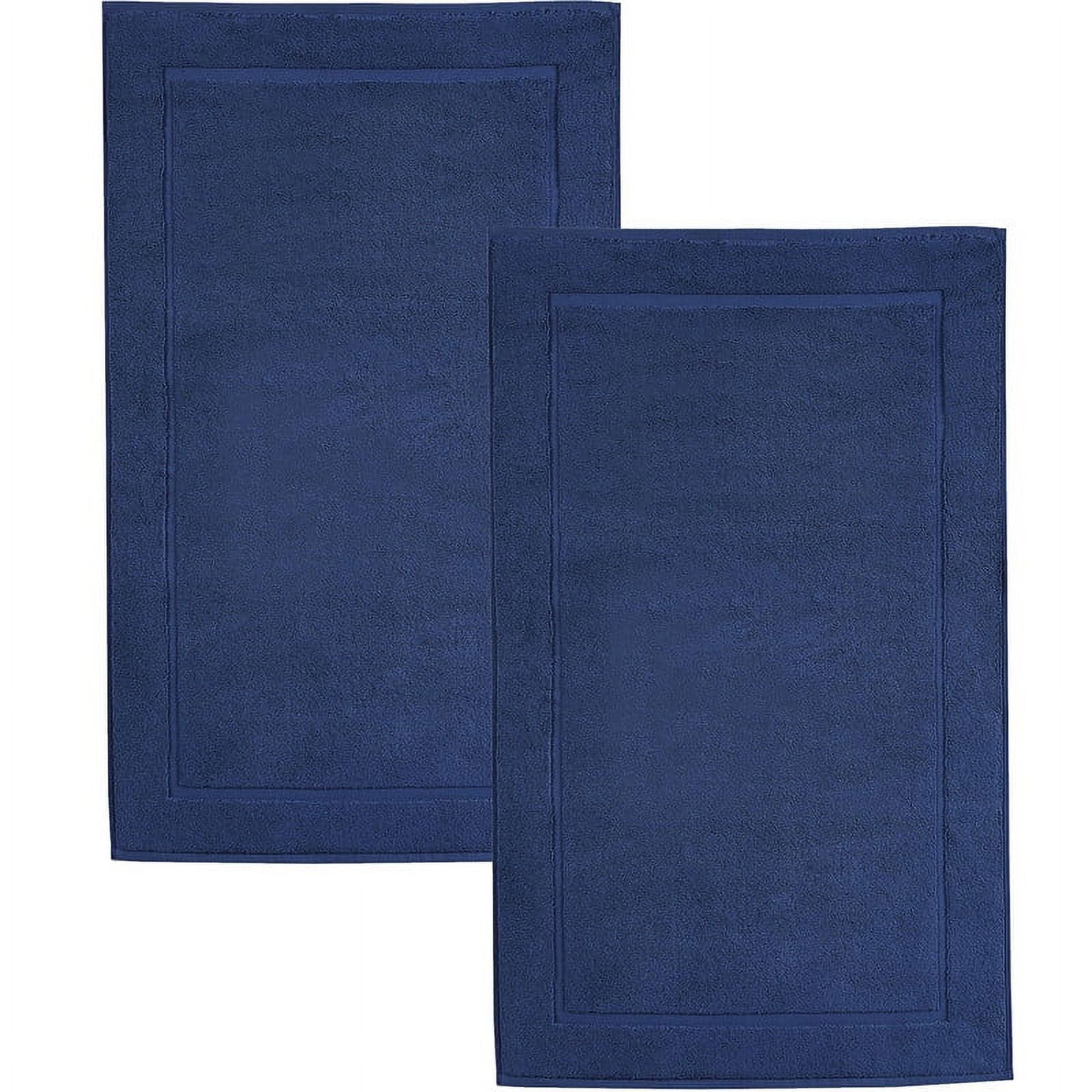 Hawmam Linen Navy Blue Bath Mats, 21x34 Inches, Pack of 2, 100% Cotton ...