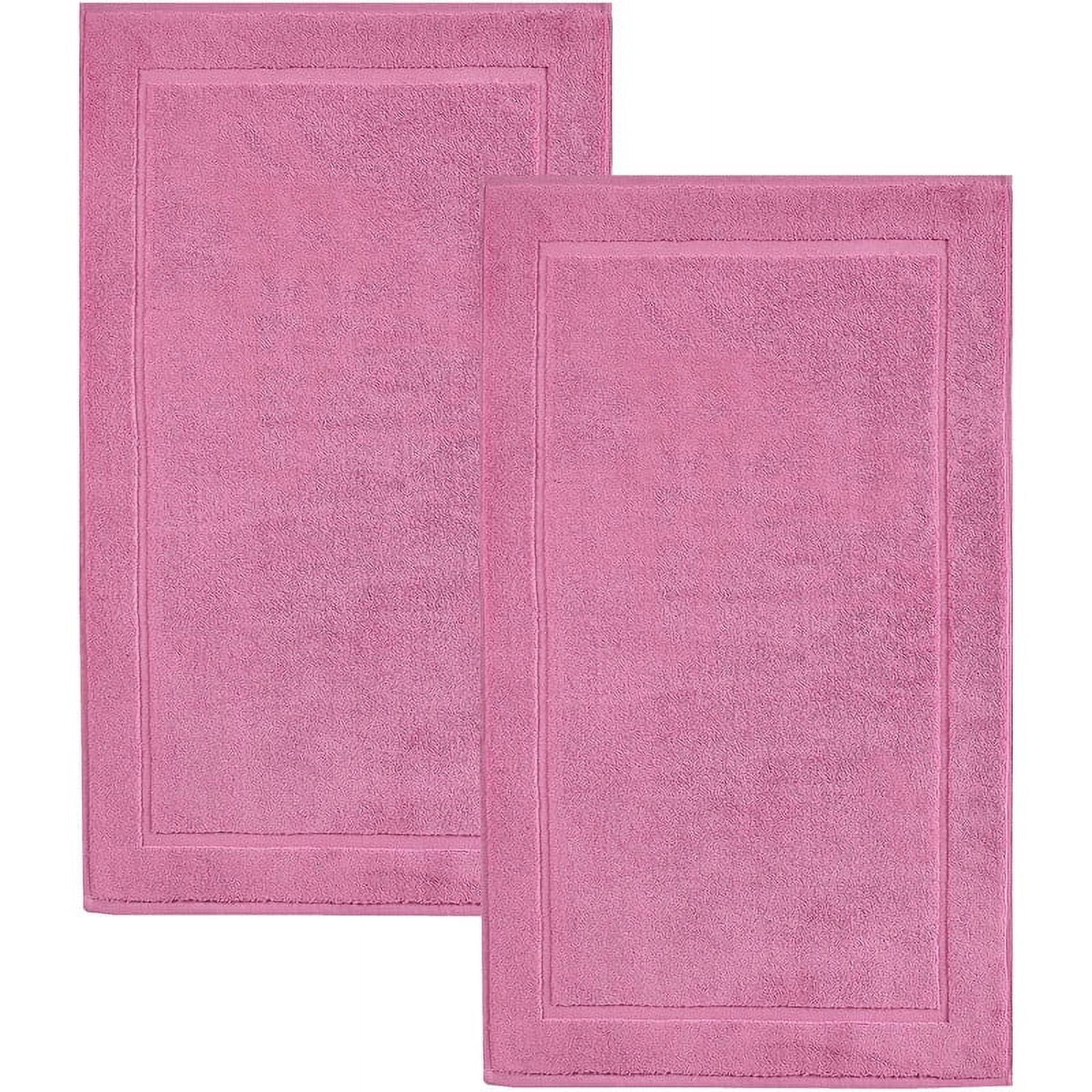 Hawmam Linen Pink Bath Mats, 21 x 34 inches, Pack of 2 - 100% Ring Spun ...